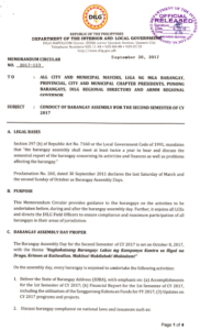 National Barangay Assembly on October 8, 2017 – Sangguniang Laiko ng ...